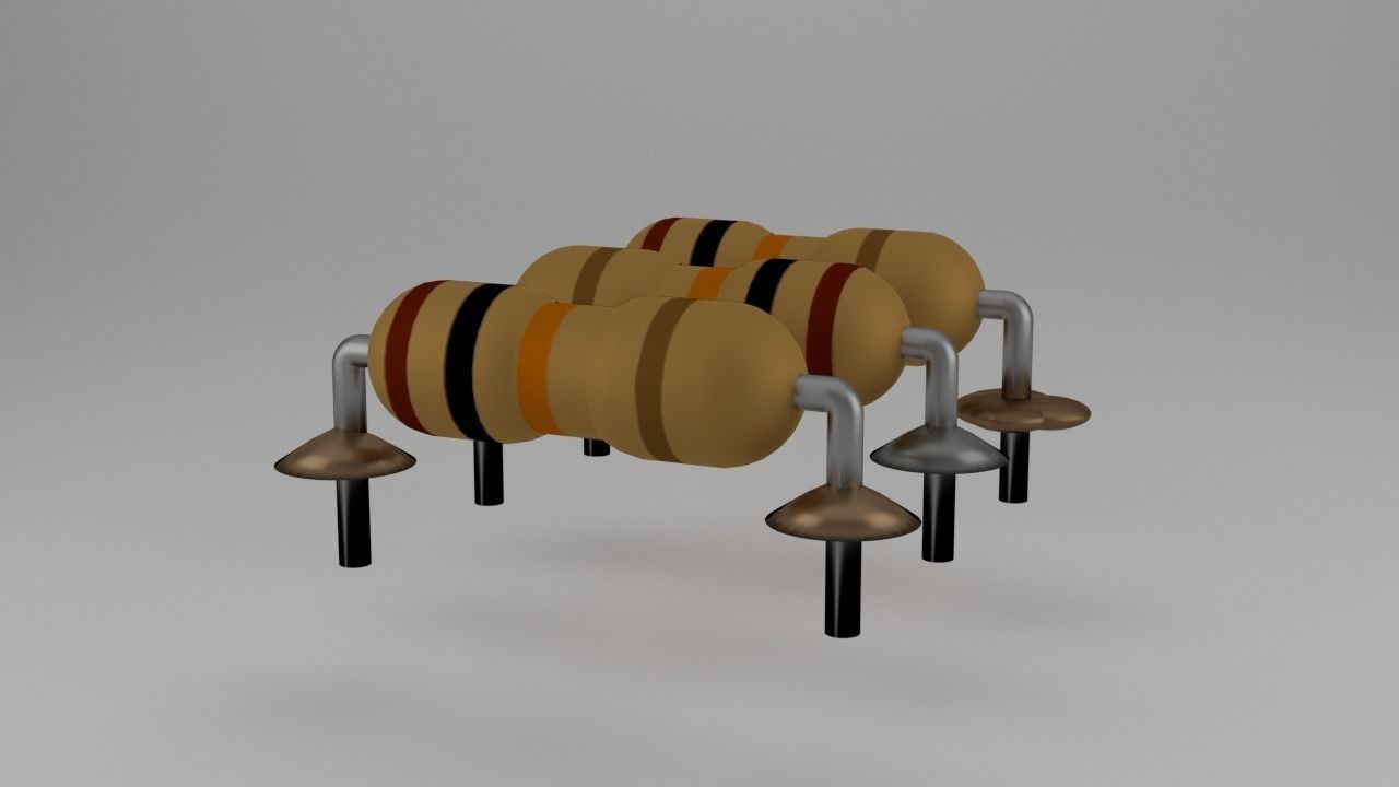 3D model Resistor - Through Hole with Solder VR / AR / low-poly | CGTrader