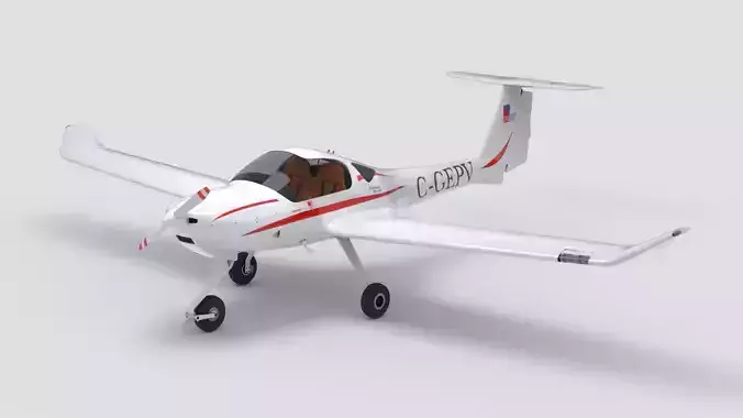 3D model Aircraft Diamond DA20 C1 VR / AR / low-poly | CGTrader