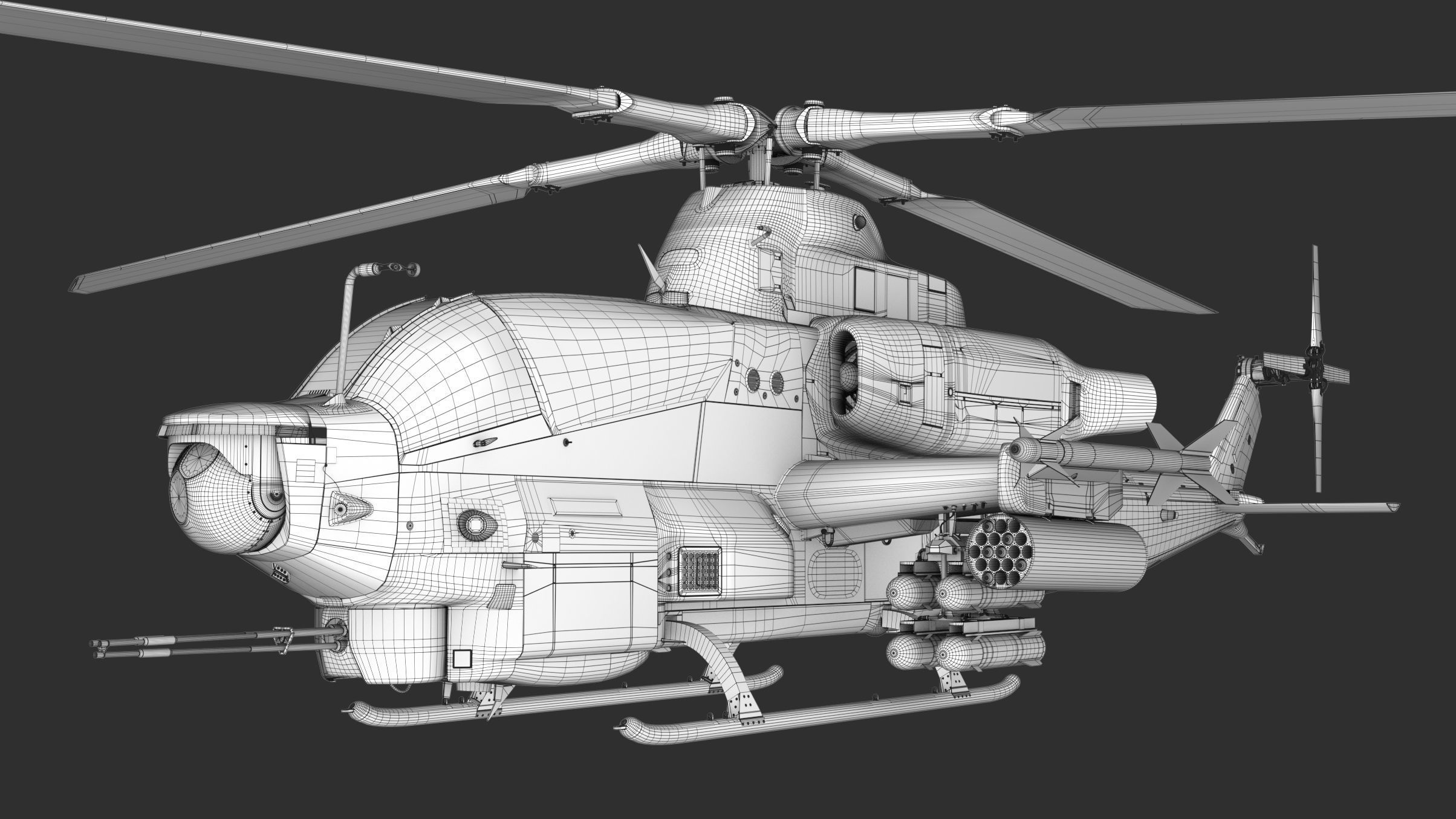 Bell AH-1Z Viper Attack Helicopter Dirty Textures 3D model | CGTrader