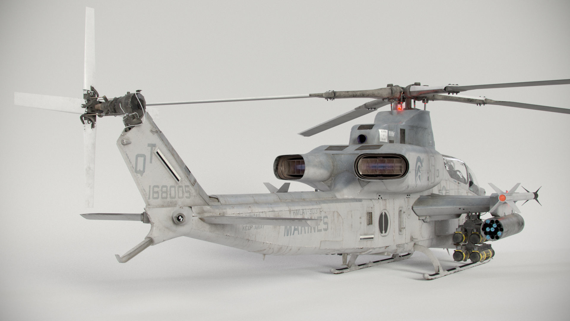 Bell AH-1Z Viper Attack Helicopter Dirty Textures 3D model | CGTrader