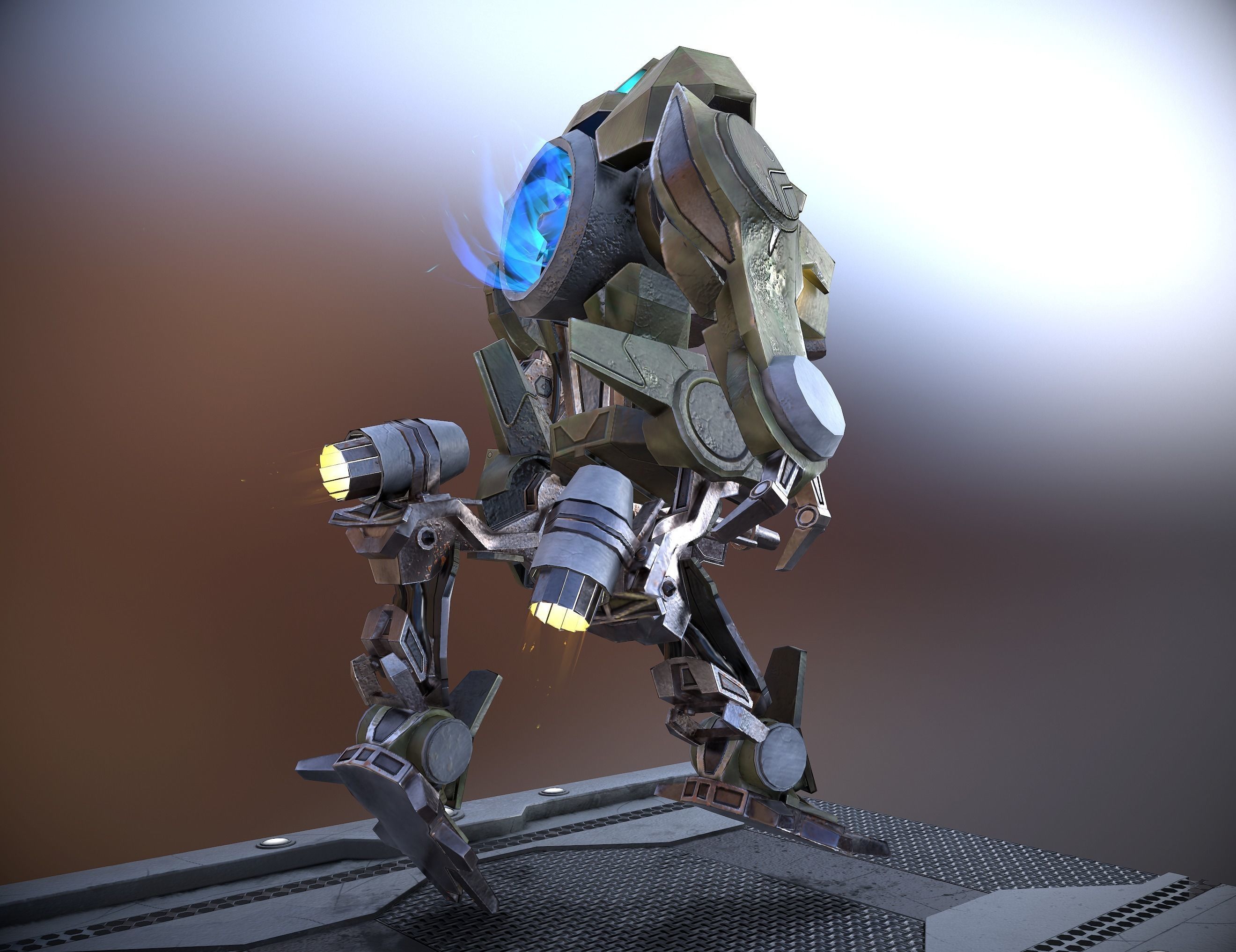 3D model Sci-fi Mechanoid VR / AR / low-poly rigged animated | CGTrader