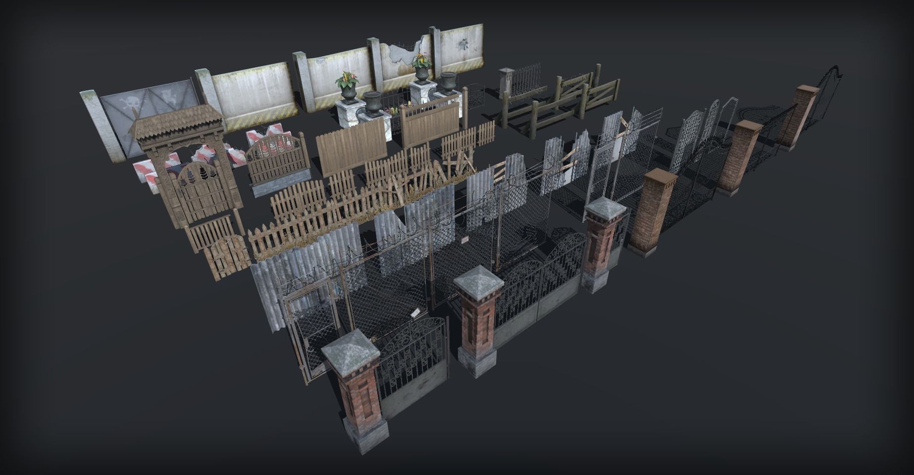 3D model Ultimate Fence Package VR / AR / low-poly | CGTrader