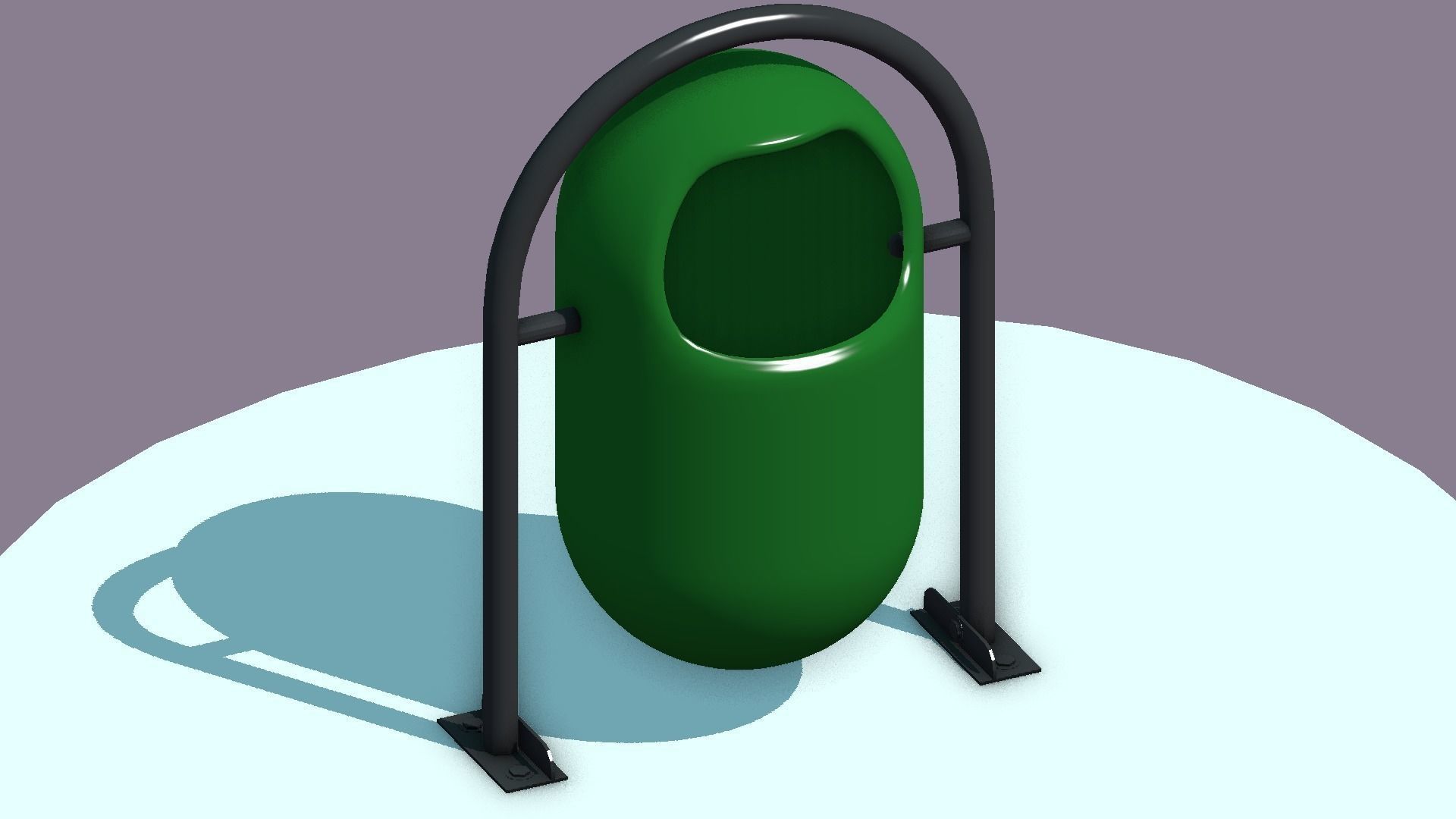 basurero oval parque 3D model | CGTrader