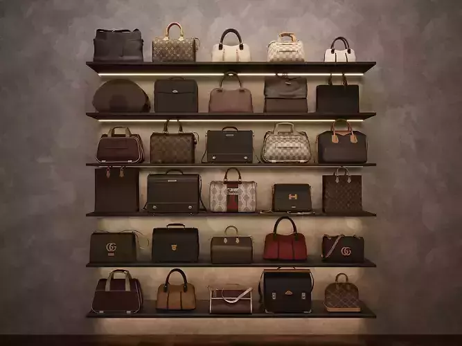 Modern Branded Bag Display 3D model | CGTrader