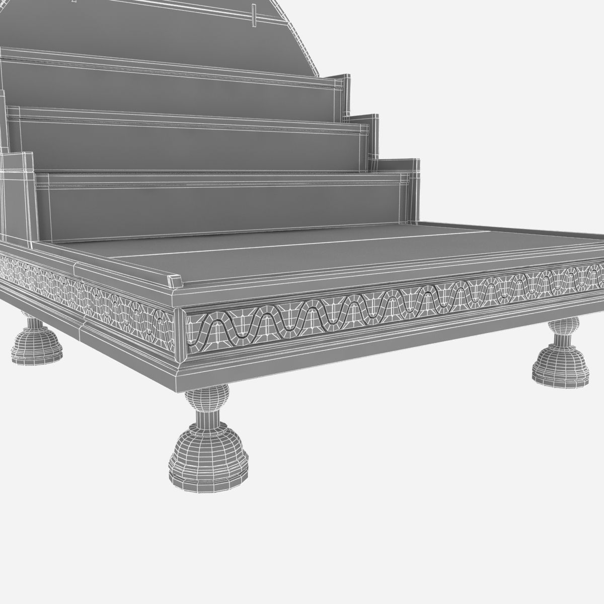 indian antique wooden pooja stand 3D model | CGTrader