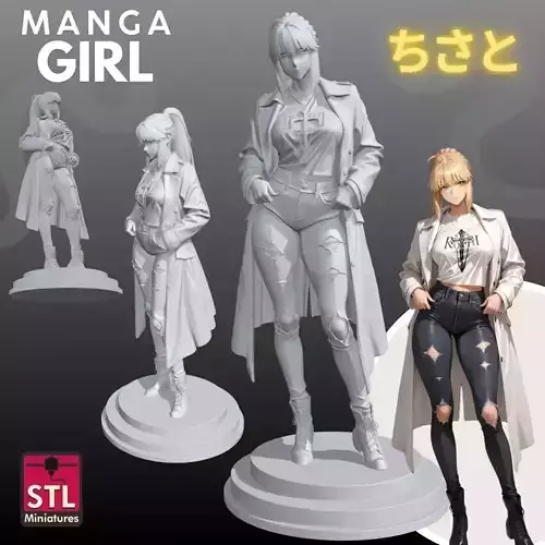 Manga Girls Collection STL Japanese Style 3D Models 8 3D model 3D ...