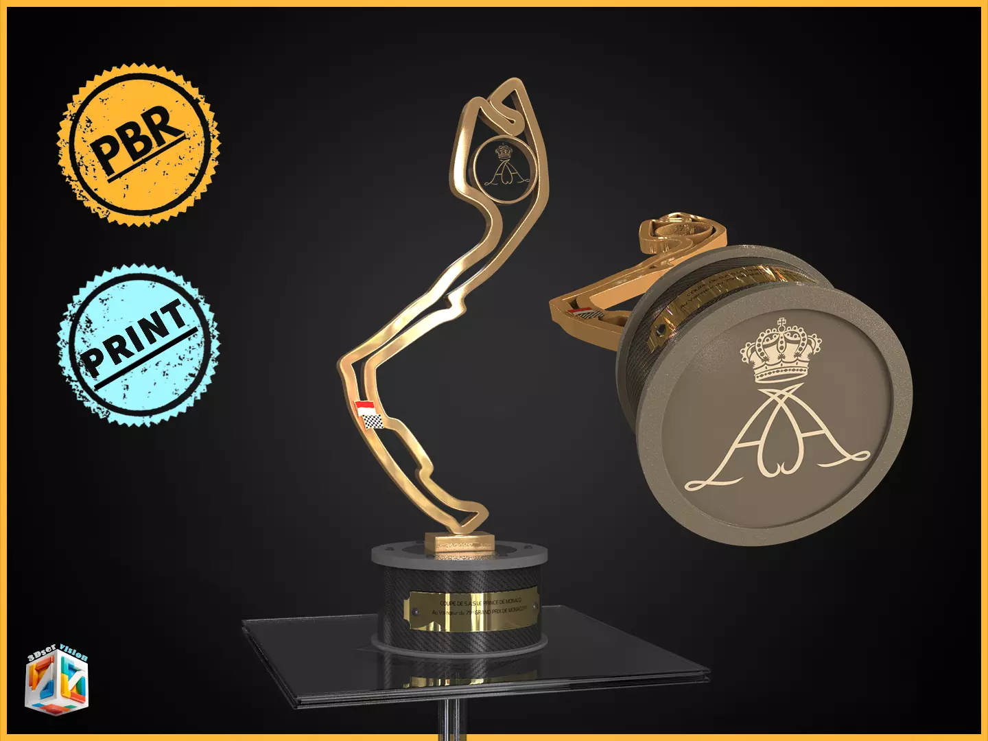 Formula 1 Monaco GP Award Trophy - Cinematic - 3D print 3D model | CGTrader