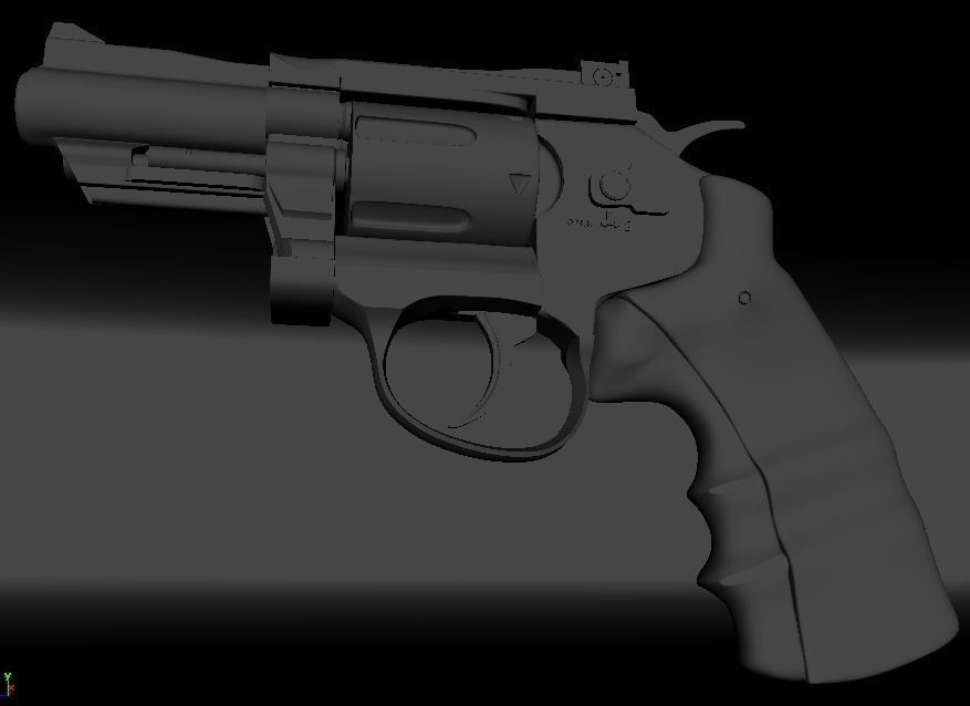 Golden Revolver free 3D model | CGTrader