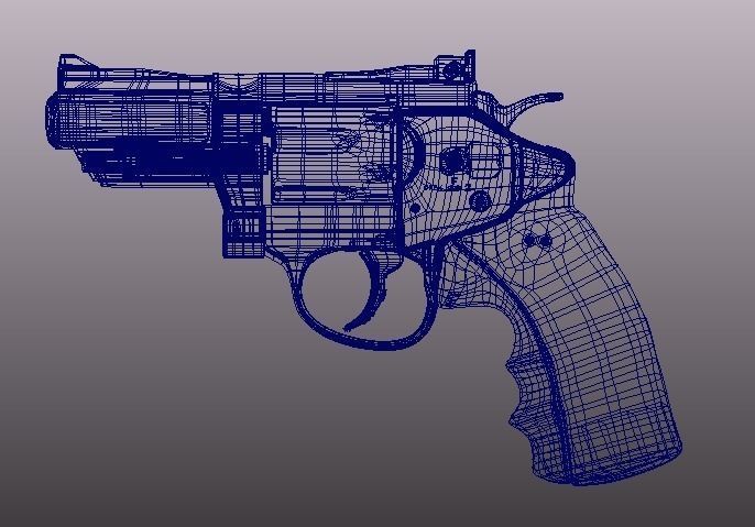 Golden Revolver free 3D model | CGTrader