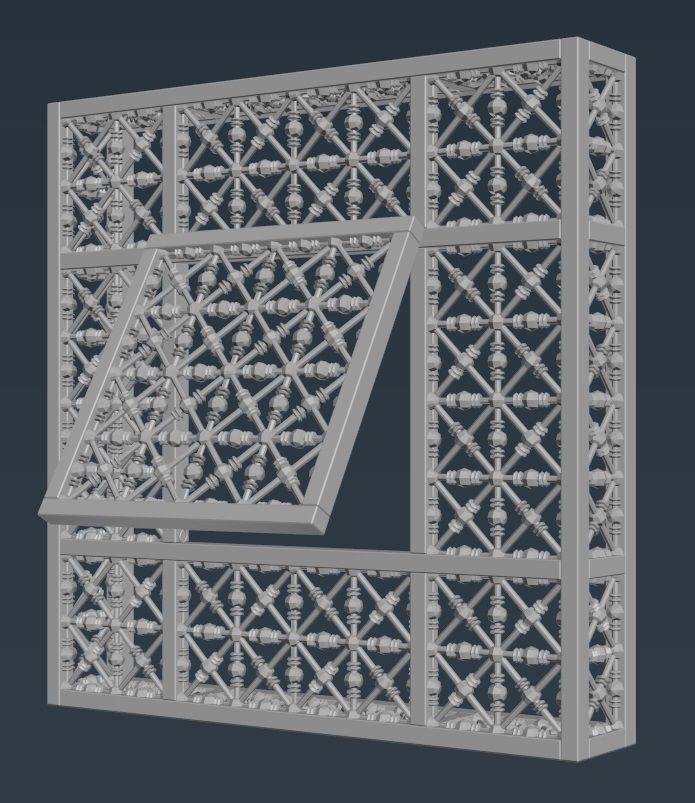 Mashrabiya 1 window with pattern 3D model | CGTrader