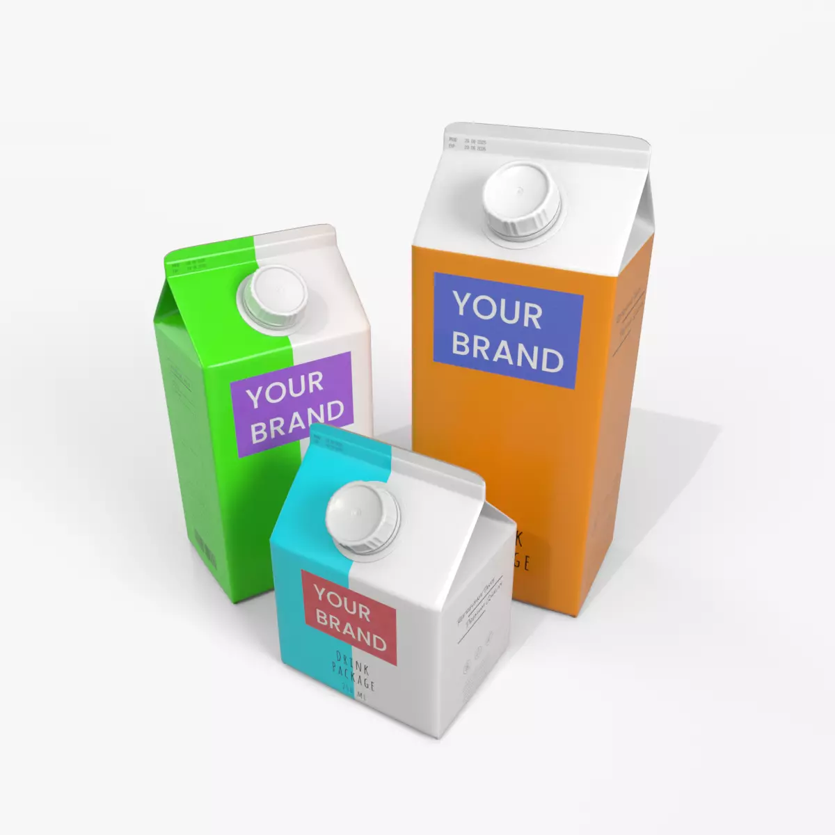 Beverage Carton Gable-Top Mini Pack - Customizable | CGTrader
