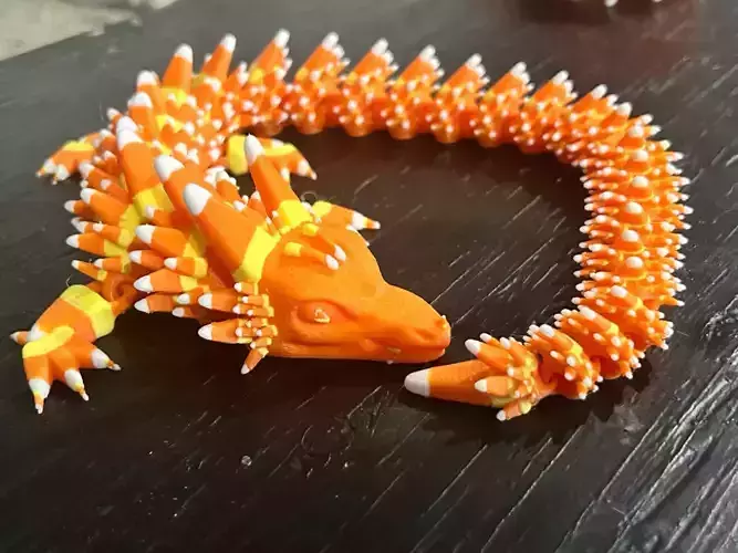 Articulated Candy Corn Dragon STL 3D model 3D printable | CGTrader