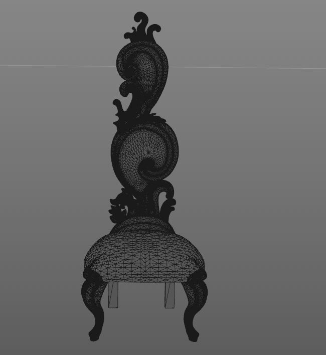 unique chair with wooden ornaments 3D model | CGTrader