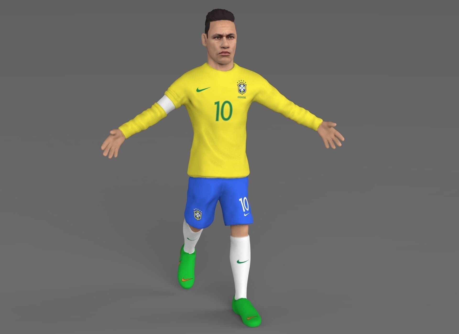 Neymar full figurine textured 3D model 3D printable | CGTrader