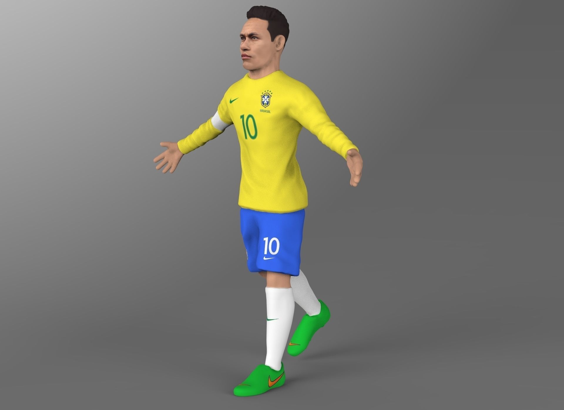 Neymar full figurine textured 3D model 3D printable | CGTrader