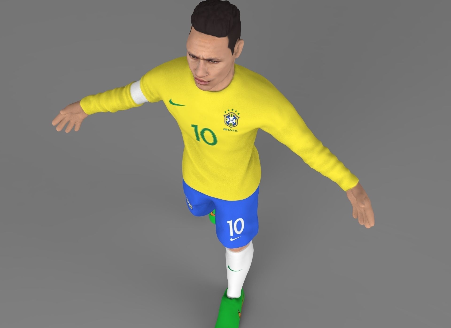 Neymar full figurine textured 3D model 3D printable | CGTrader