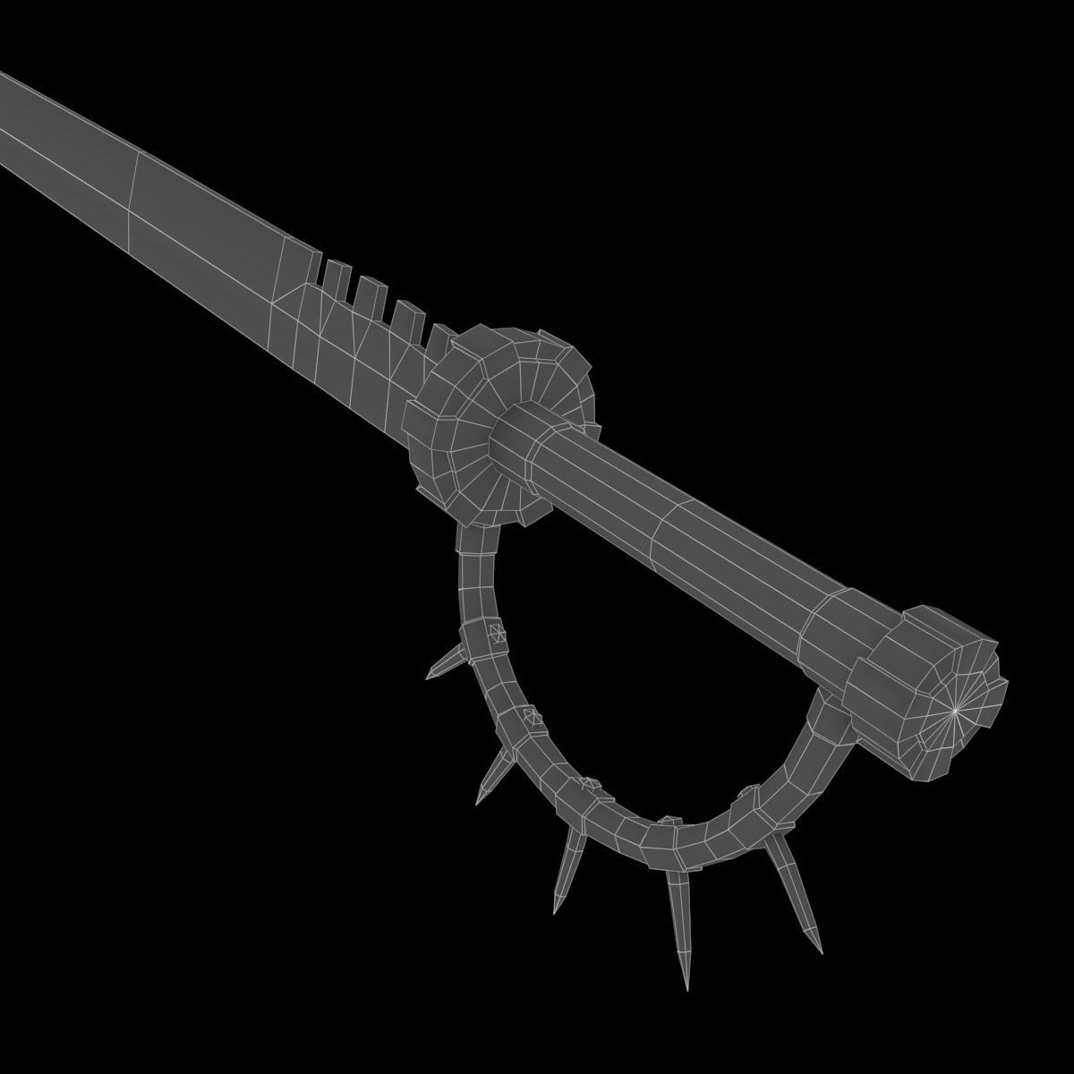 3D model Sword with a spiked handle VR / AR / low-poly | CGTrader