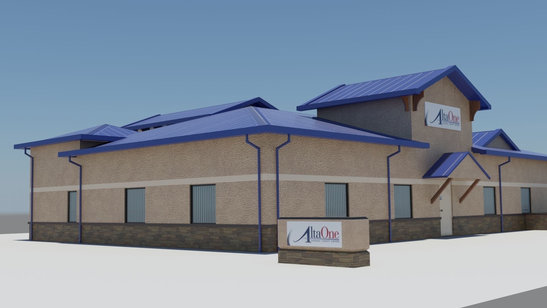 3D model AltaOne Credit Union VR / AR / low-poly | CGTrader