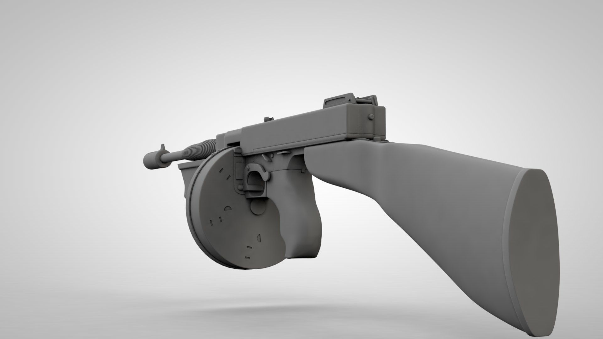Tommy Gun High poly Thompson free 3D model | CGTrader