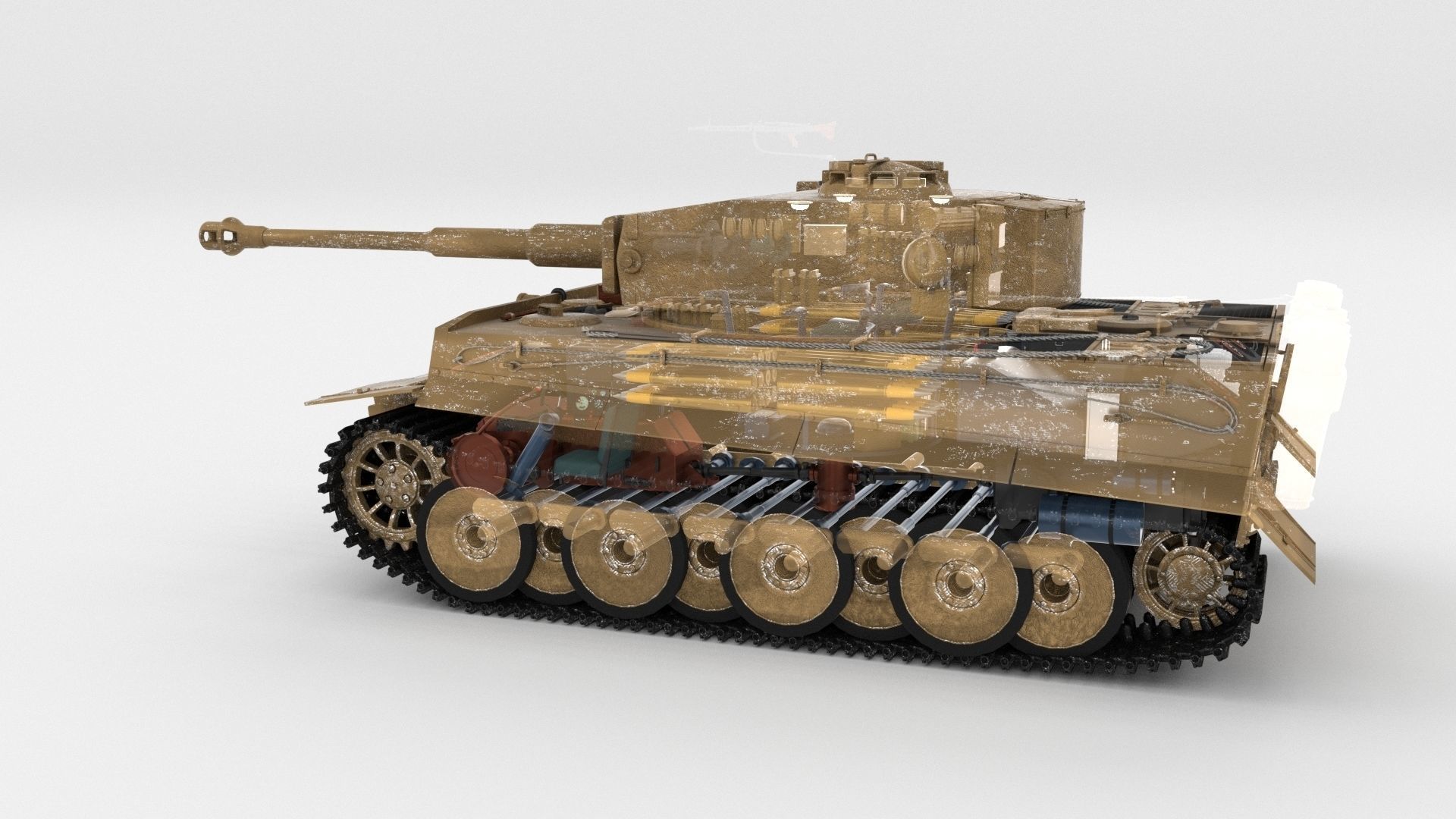 Fully built Panzer Tiger Tank Early interior and engine 3D model | CGTrader