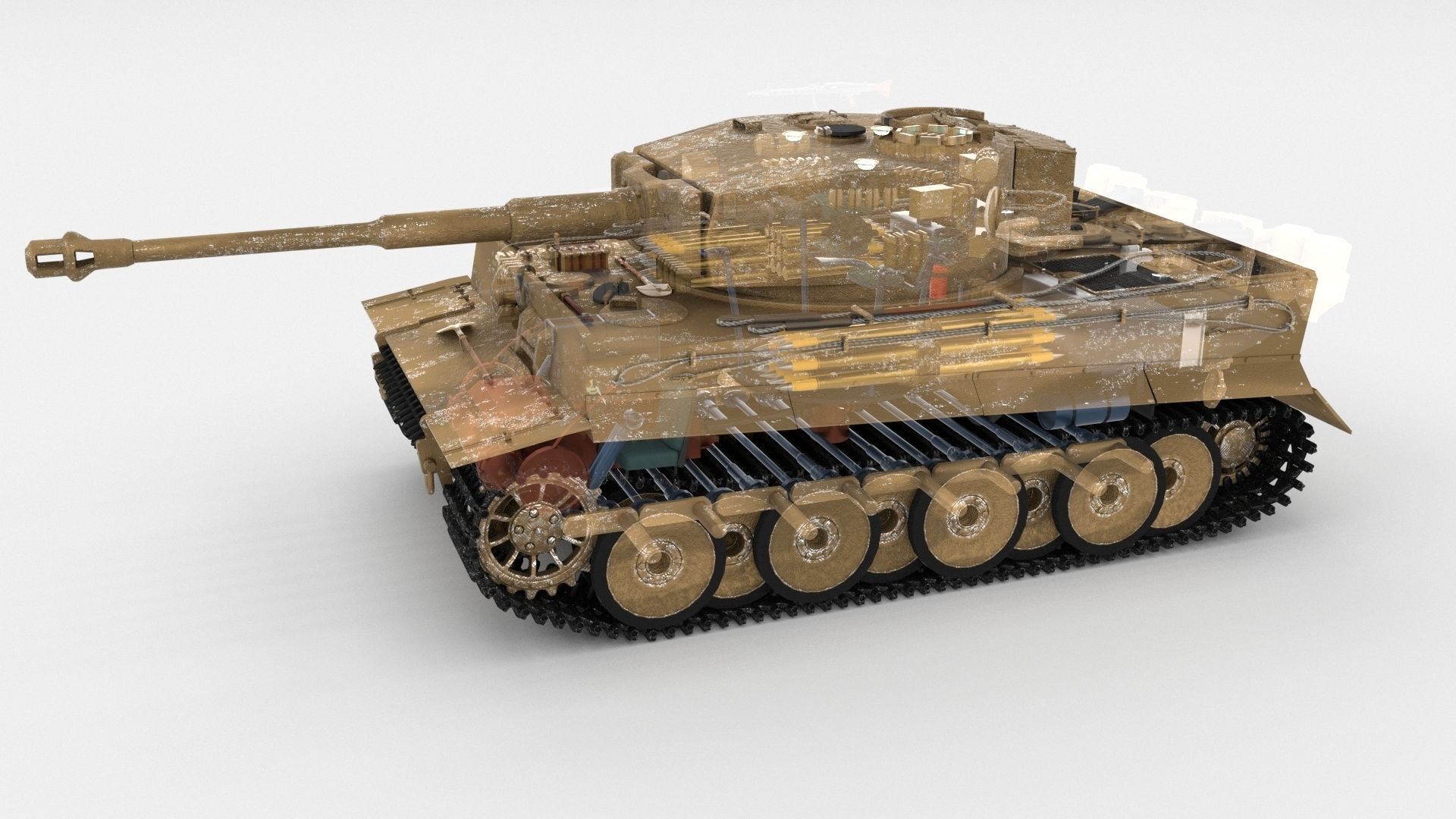 Fully built Panzer Tiger Tank Early interior and engine 3D model | CGTrader