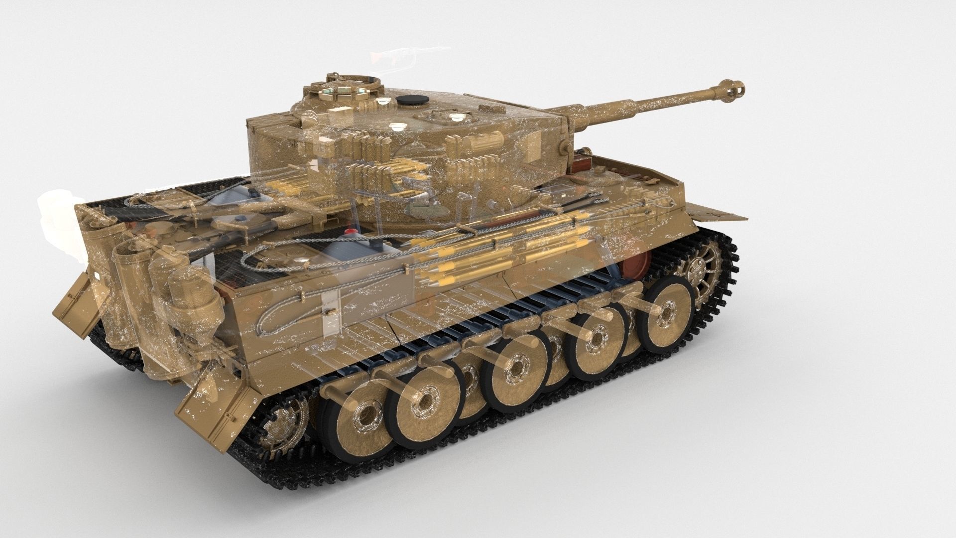 Fully built Panzer Tiger Tank Early interior and engine 3D model | CGTrader