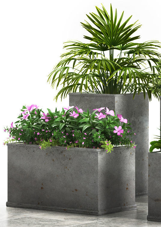 planter box cement 3D model | CGTrader
