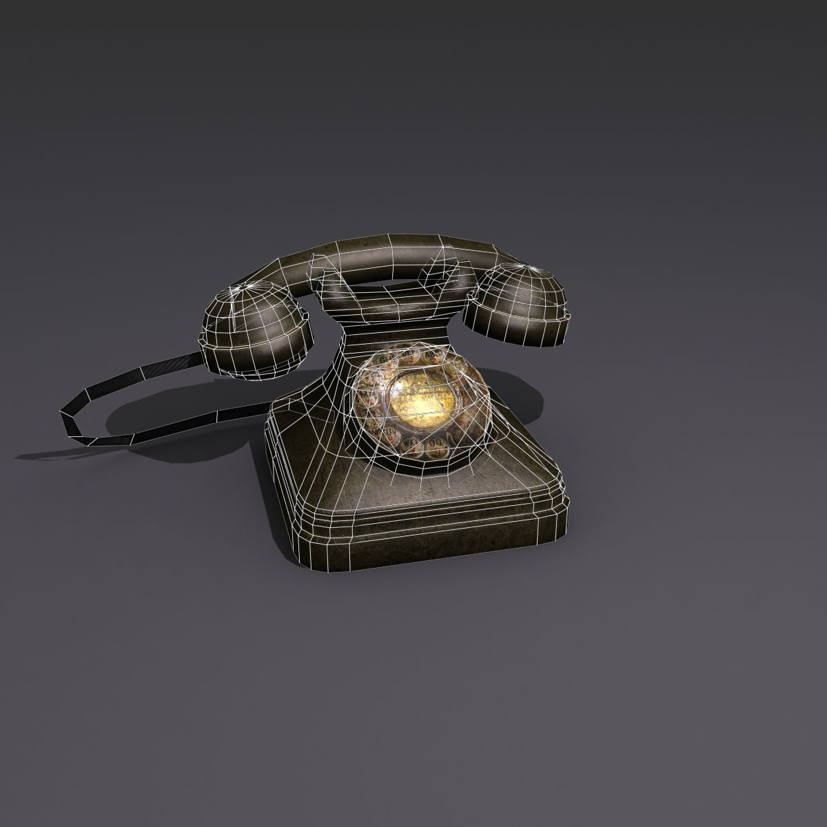 3D model Low Poly Telephone Model old fashioned VR / AR / low-poly ...