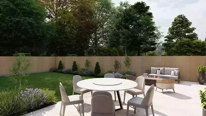 Garden Landscape 3D Model - SketchUp and Lumion Scene free 3D model ...