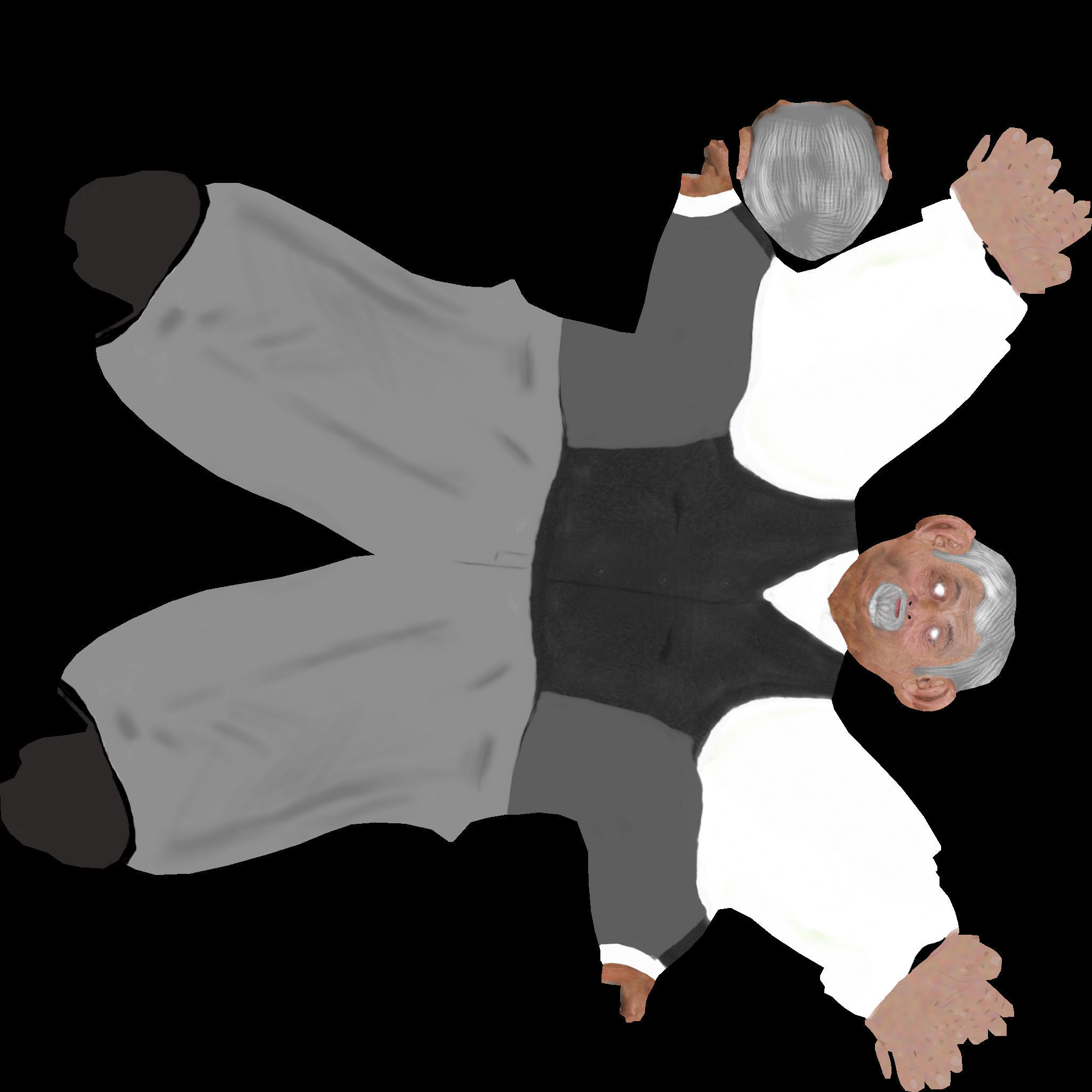 3D model Asian Nomad Old Man Rig VR / AR / low-poly rigged | CGTrader