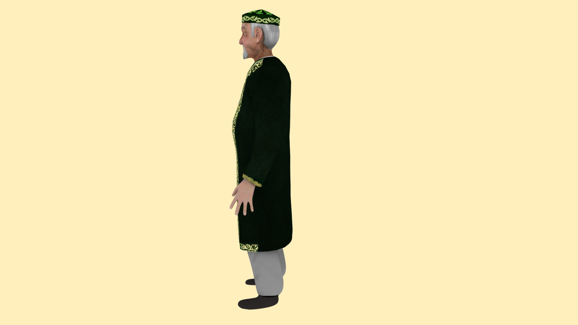 3D model Asian Nomad Old Man Rig VR / AR / low-poly rigged | CGTrader