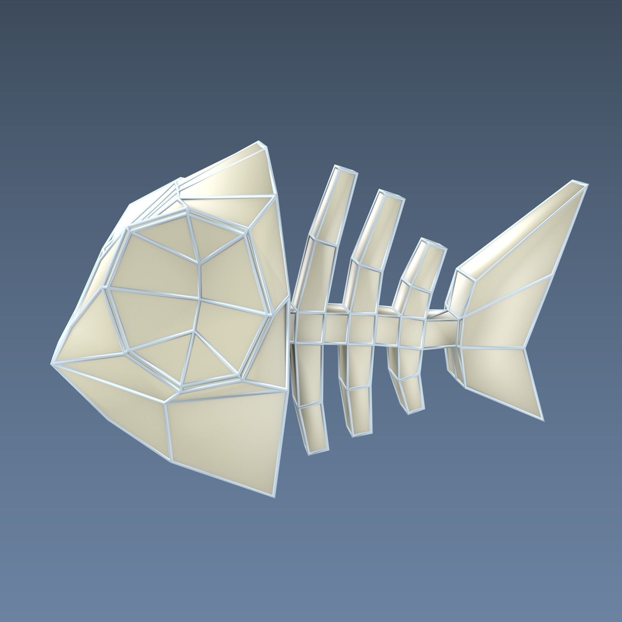 3D model Cartoon low-poly fish skeleton VR / AR / low-poly | CGTrader
