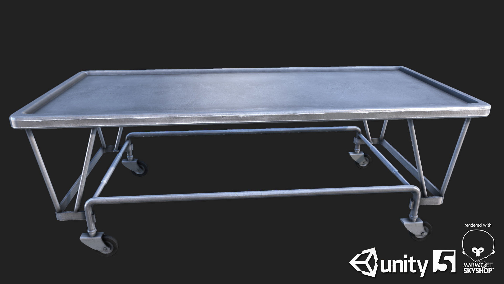 3D model Old Hospital Steel Gurney VR / AR / low-poly | CGTrader