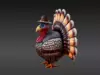 Stylized Thanksgiving Turkey 3D Model Printable Cartoon Style 3D model ...