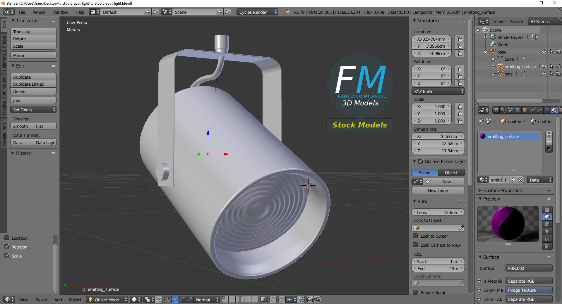 TV Studio Spot Light 3D model | CGTrader