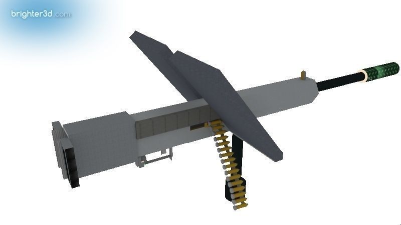 Mounted Machinegun free 3D model | CGTrader