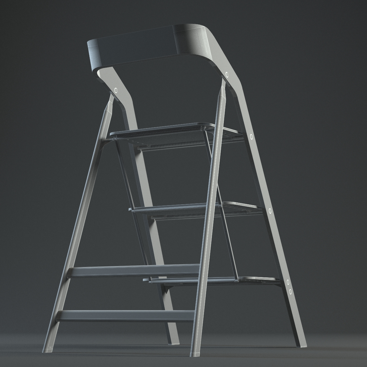 Vintage Usit Stepladder Chair 3-Step Version 3D model | CGTrader