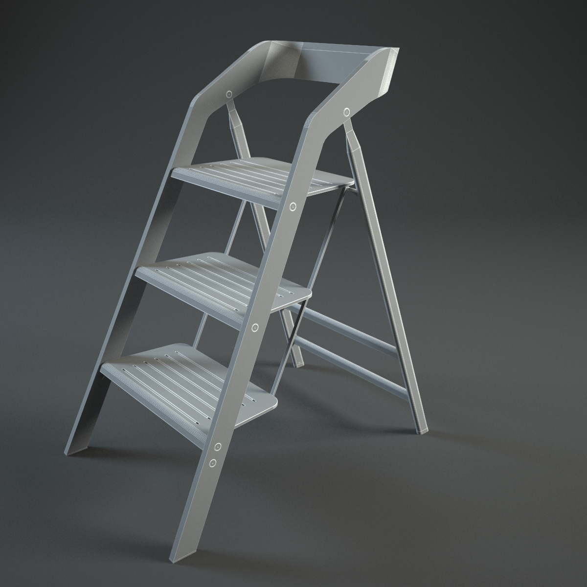 Vintage Usit Stepladder Chair 3-Step Version 3D model | CGTrader