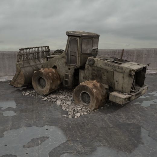 destroyed bulldozer 078 am165 3D model | CGTrader