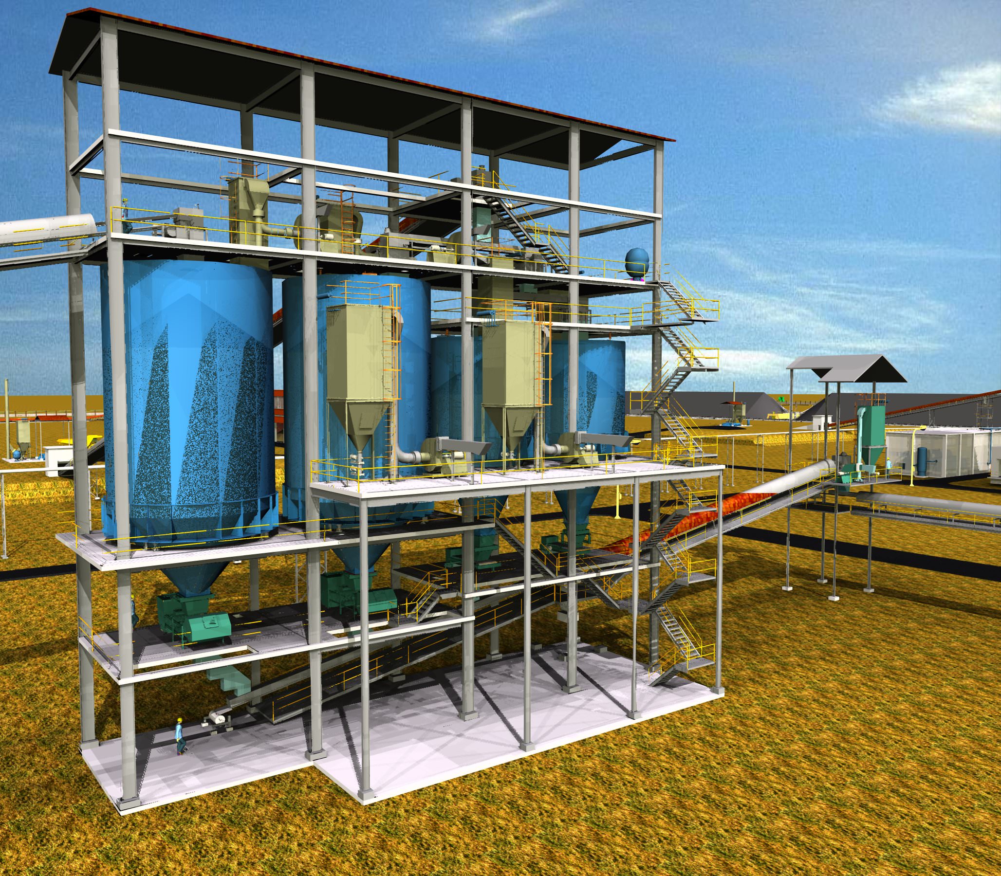 Raw Mill-Hoppers Cement Plant free 3D Model DWG - CGTrader.com