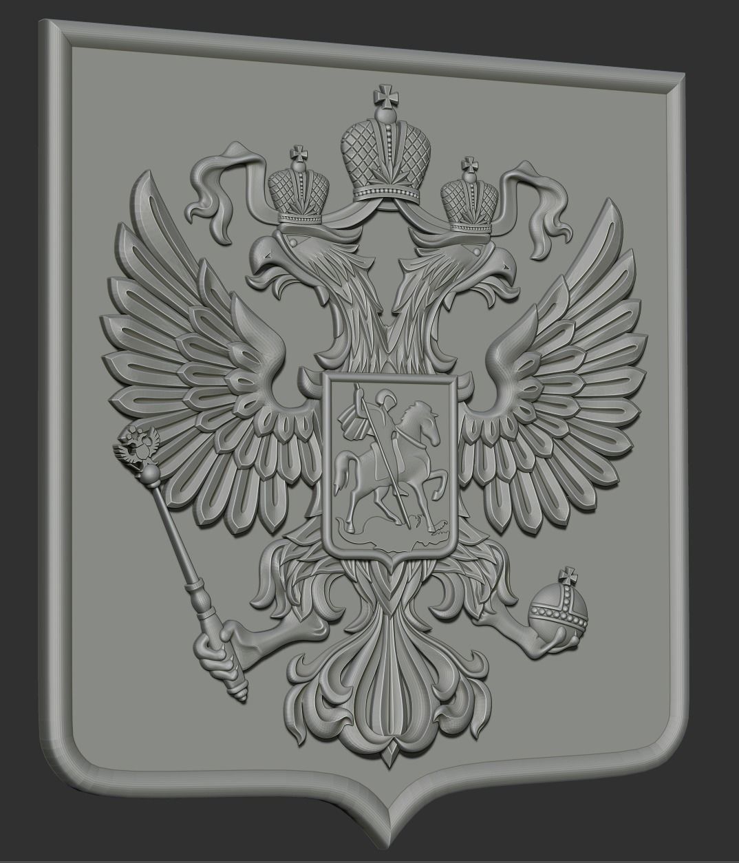 The emblem of Russian Federation 3D model 3D printable | CGTrader
