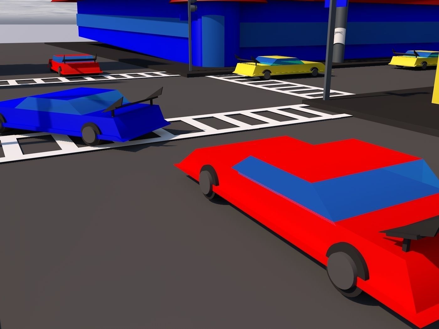 3D model Traffic Scene VR / AR / low-poly | CGTrader