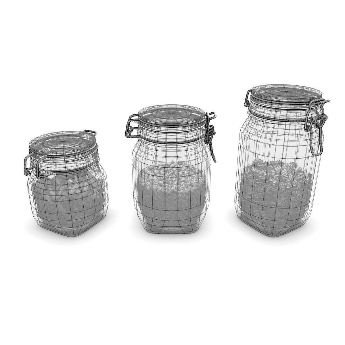 Glass Jar Pack with fillings 3D model | CGTrader