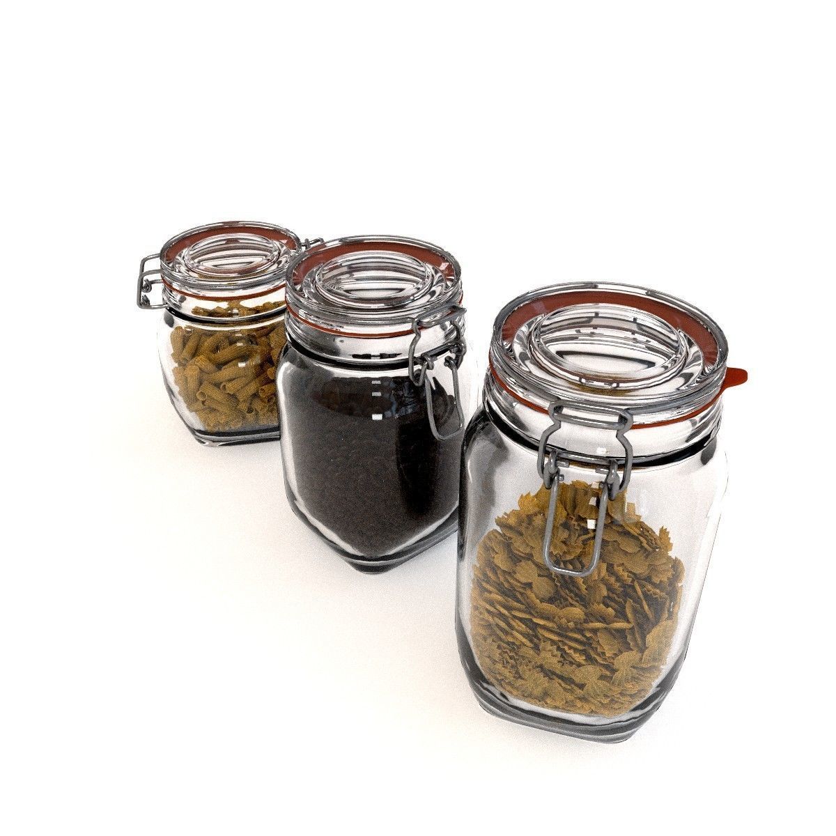 Glass Jar Pack with fillings 3D model | CGTrader