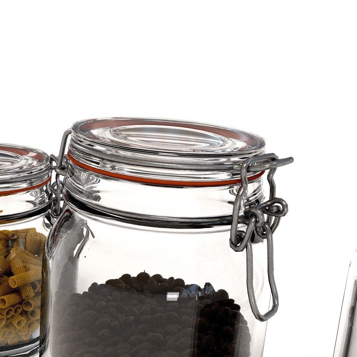 Glass Jar Pack with fillings 3D model | CGTrader