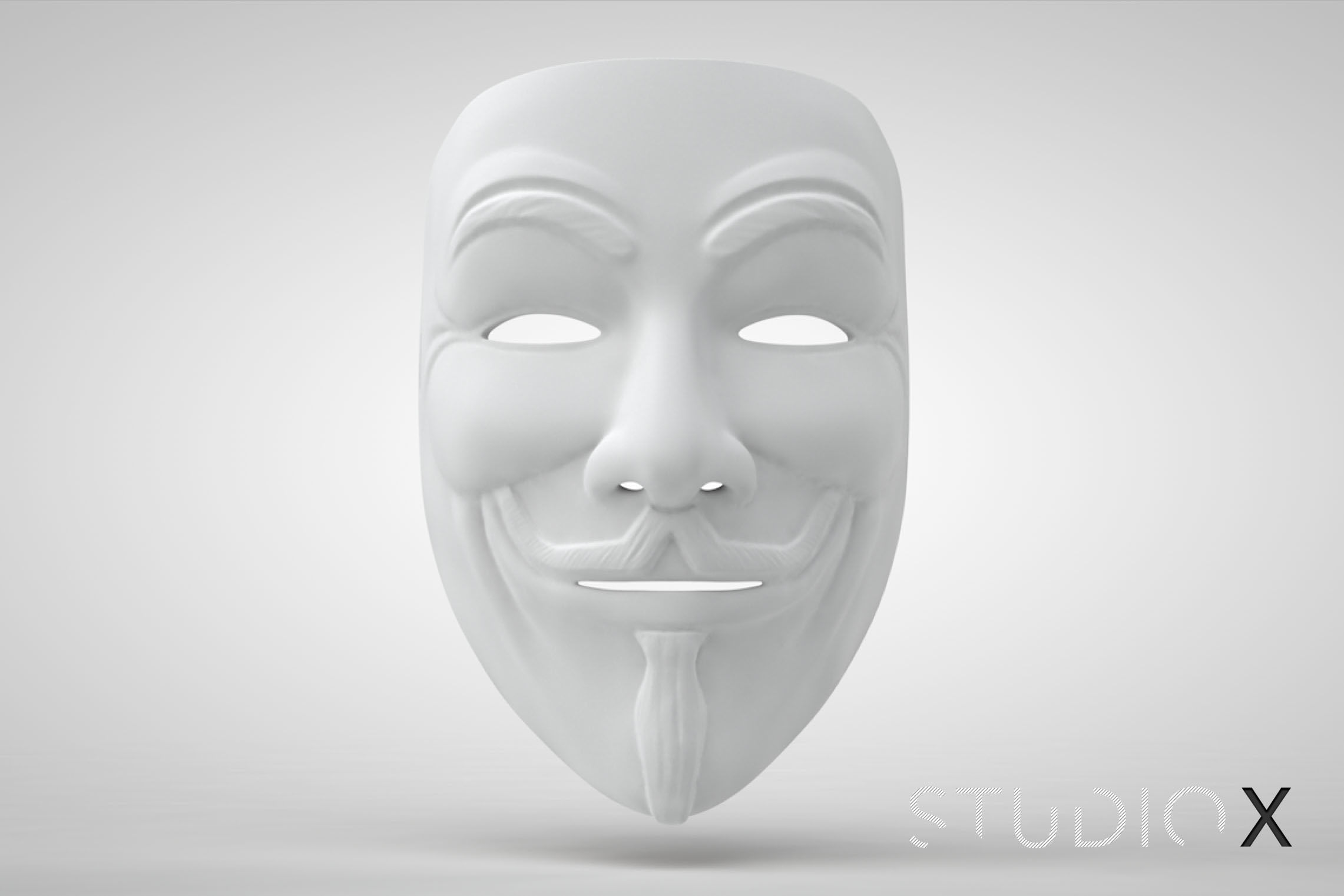 Guy Fawkes Mask 3D model 3D printable | CGTrader