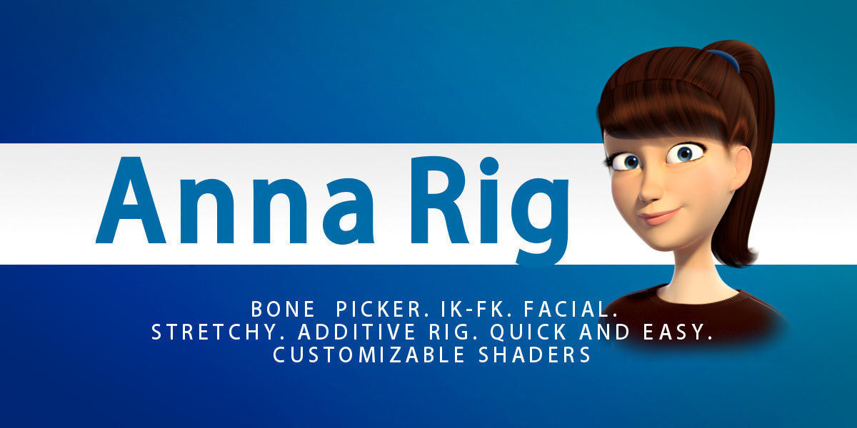 Anna Rig 3D model rigged | CGTrader