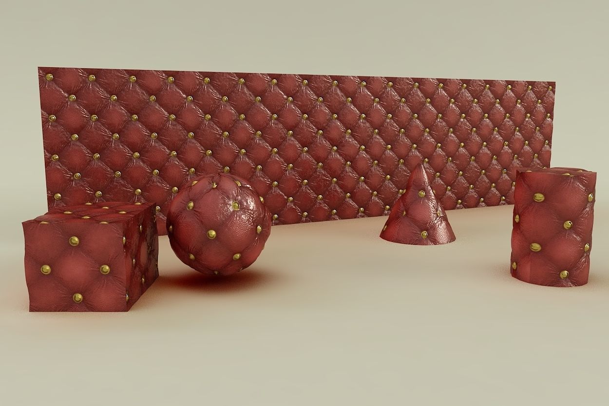 Leather Tufted LED vray material 3D model | CGTrader