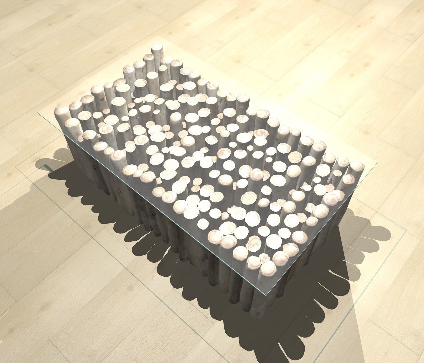 low table log of wood 3D model | CGTrader