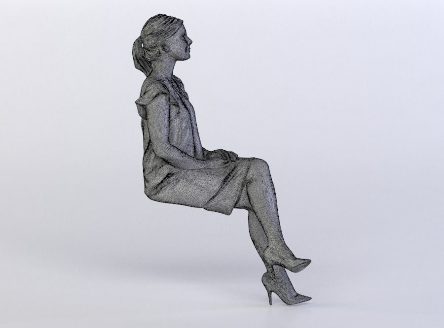 Nina 0218 Woman sitting leg over knee 3D model | CGTrader